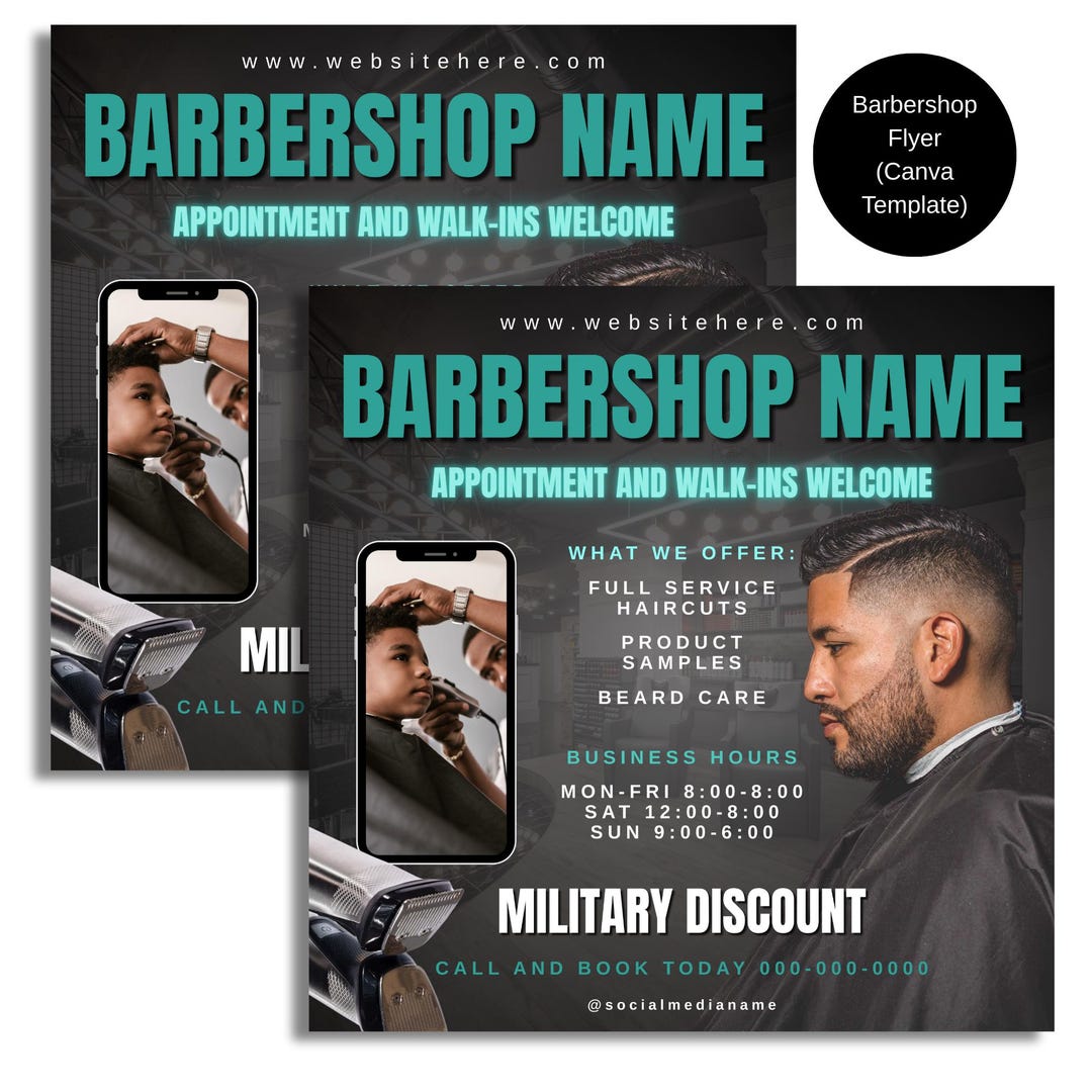 Editable Barbershop Flyer, Barbering Ad, Business Social Media Posts ...