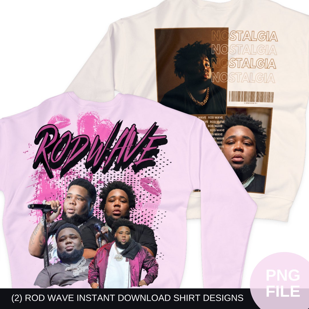 Set of Rod Wave Shirt Designs, Nostalgia Tee, Pink Rod Wave Tshirt ...