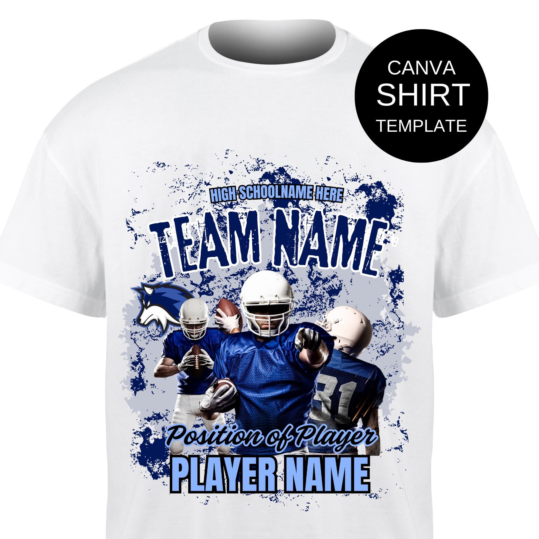 High School Football Template, Editable Canva Football Design, School ...