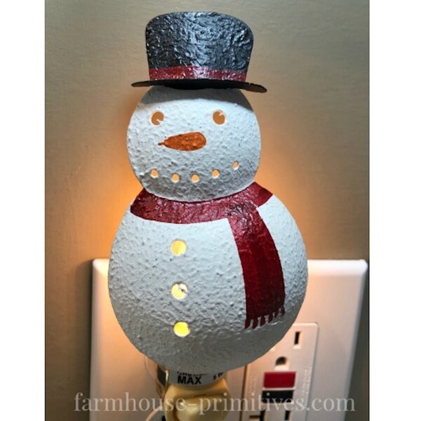 Snowman Night Light - Etsy