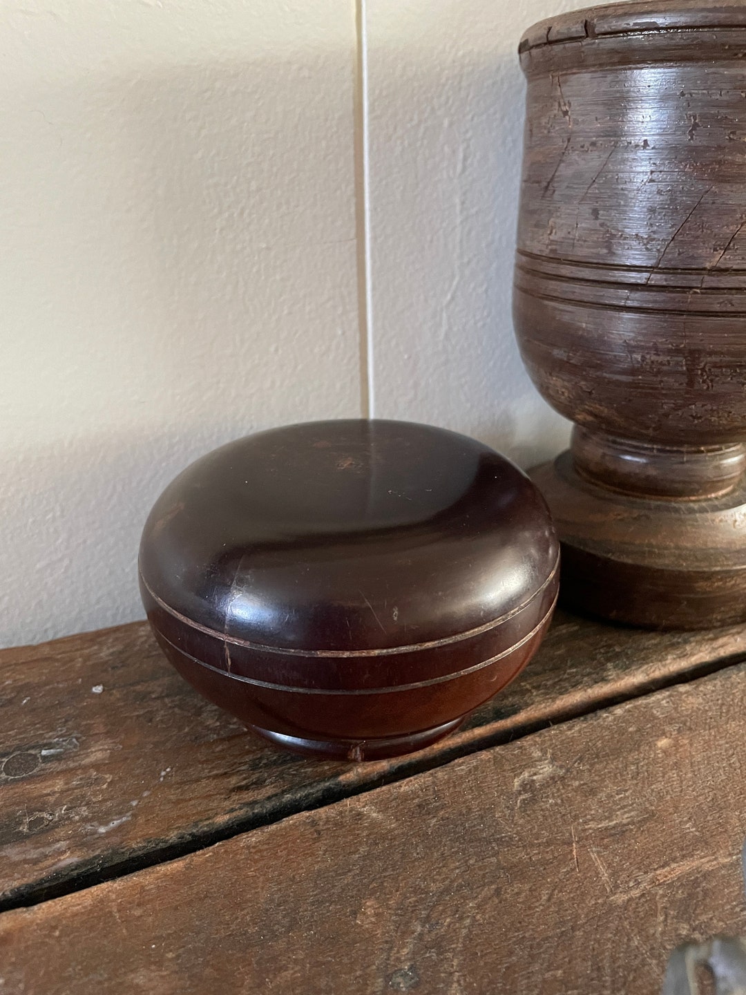 Treenware Lidded Round Box Container - Etsy