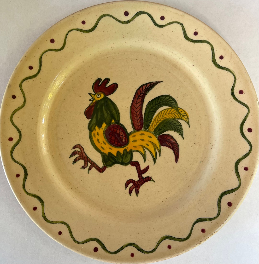 Rooster Plate Poppytrail Vintage Great Condition California Pottery ...