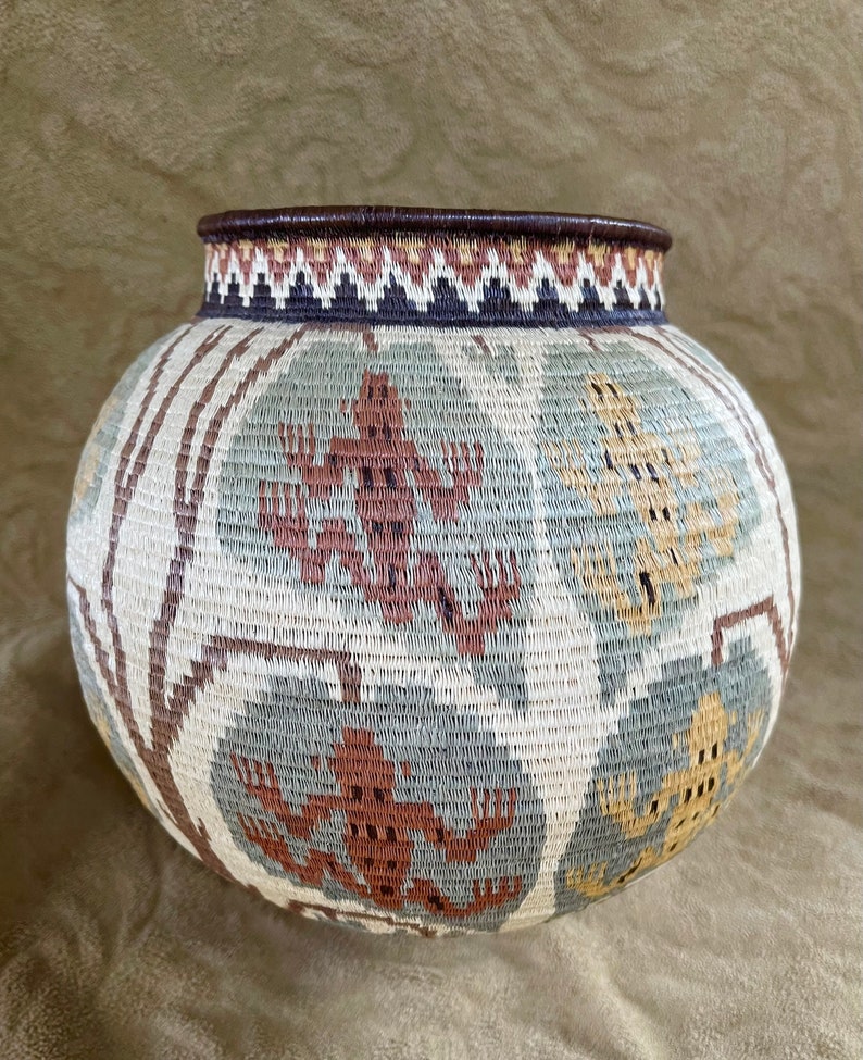 Spectacular Vintage Darian Rain Forest Basket Indigenous Plant Fibers ...