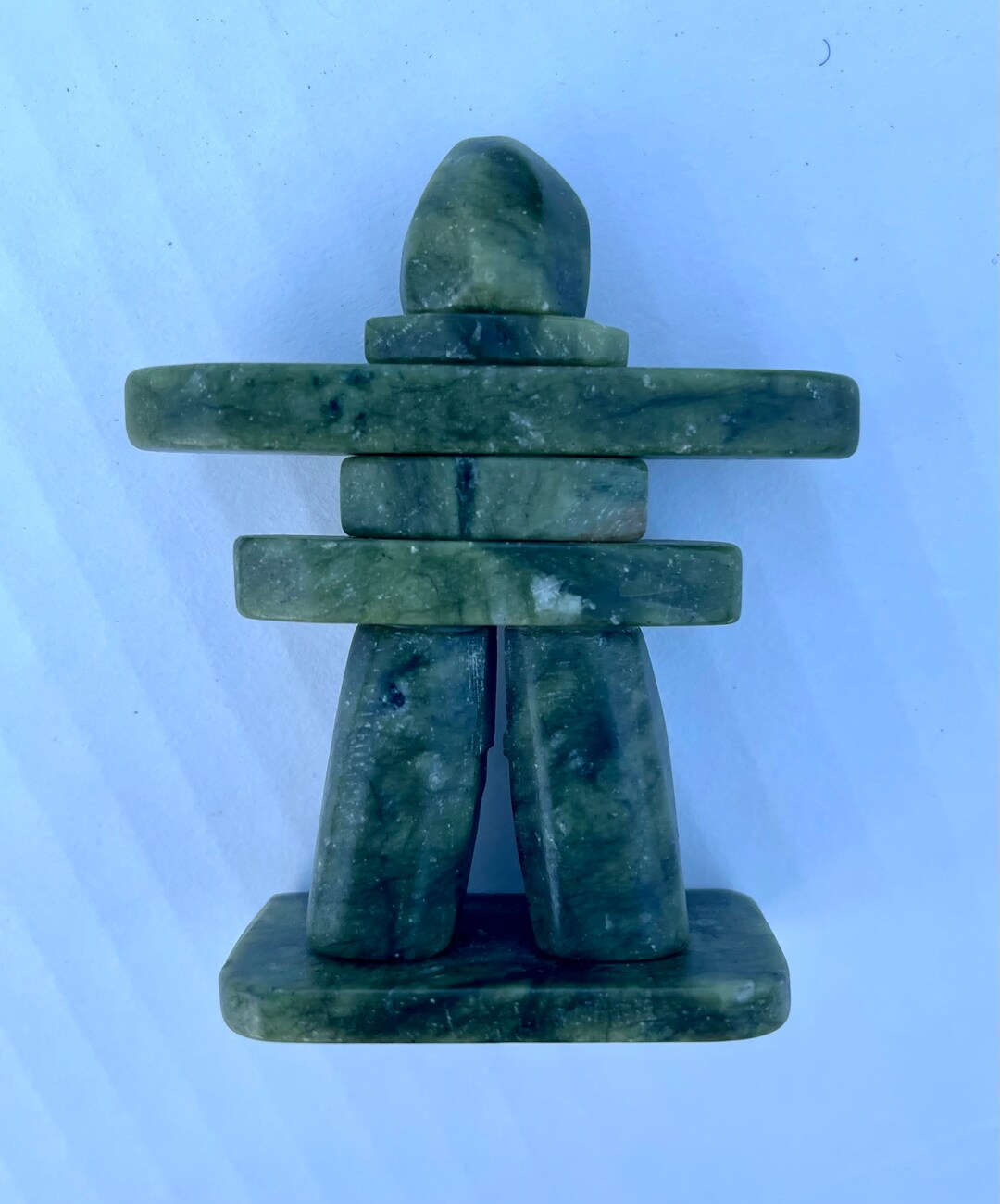 Inuit Nephrite Jade Sculpture Person Stacked Slabs of Pacific Ocean ...