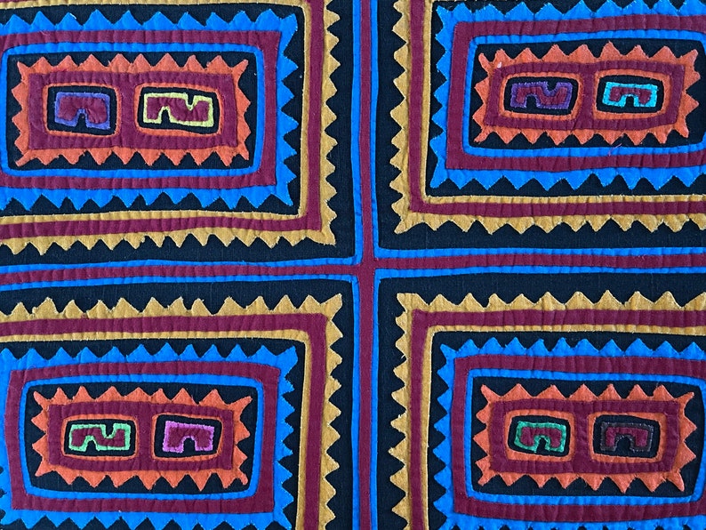 Mola Seventies Kuna Native Hand Stitched Reverse Appliqué Rare ...