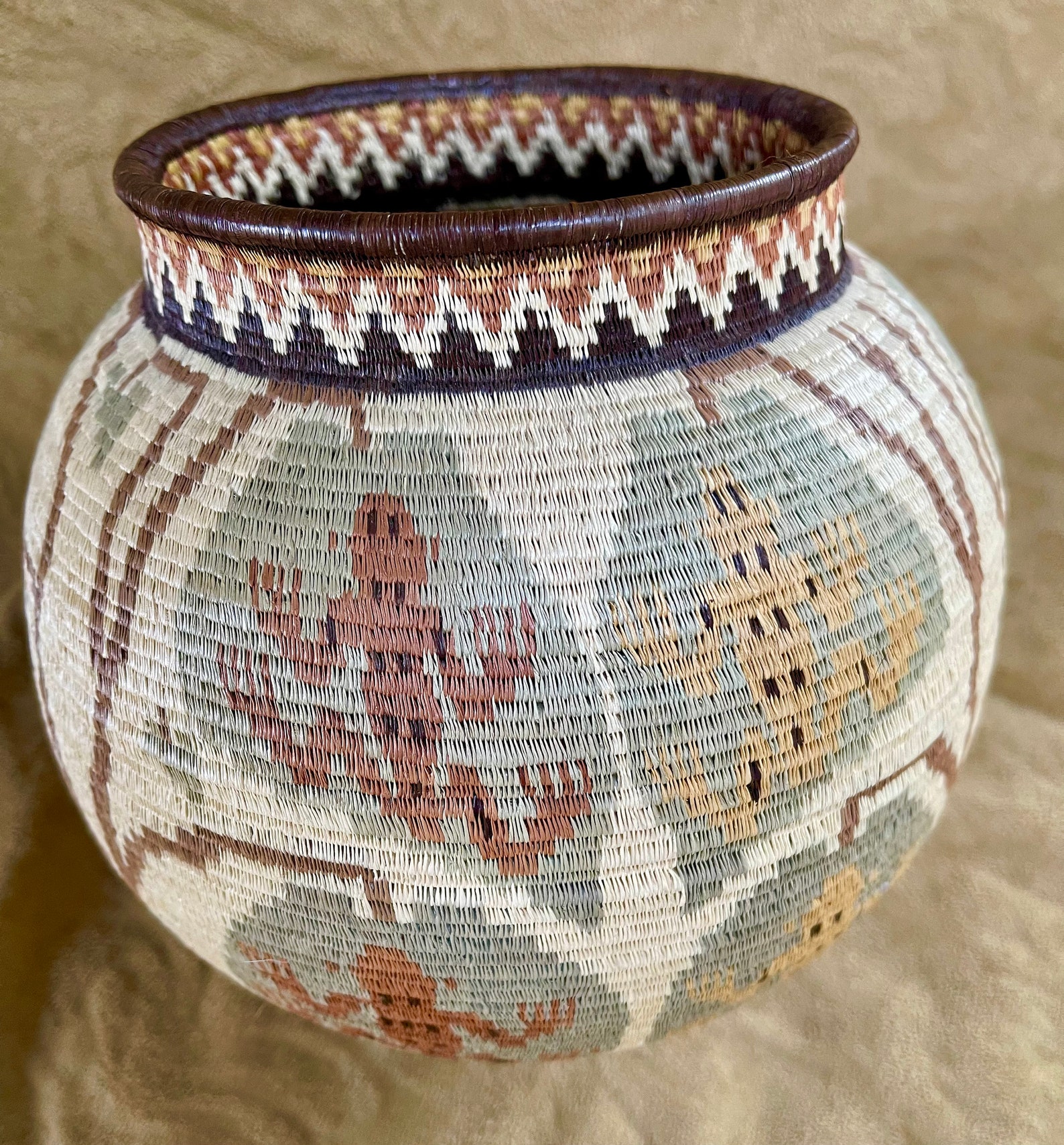 Spectacular Vintage Darian Rain Forest Basket Indigenous Plant Fibers ...