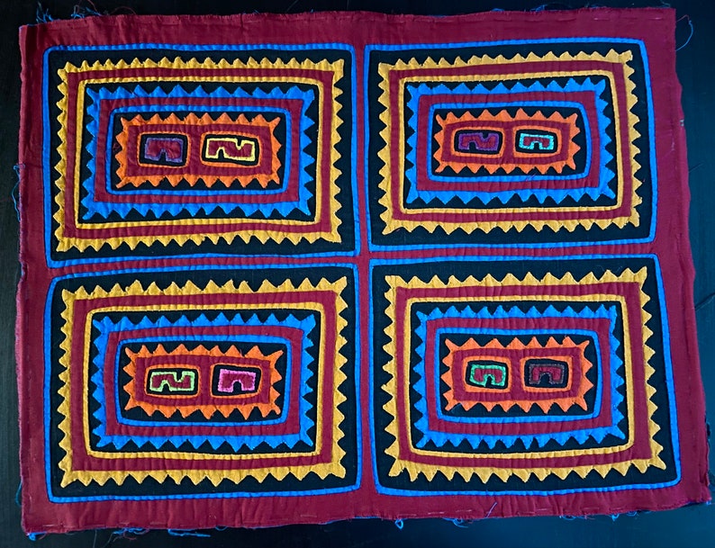 Mola Seventies Kuna Native Hand Stitched Reverse Appliqué Rare ...
