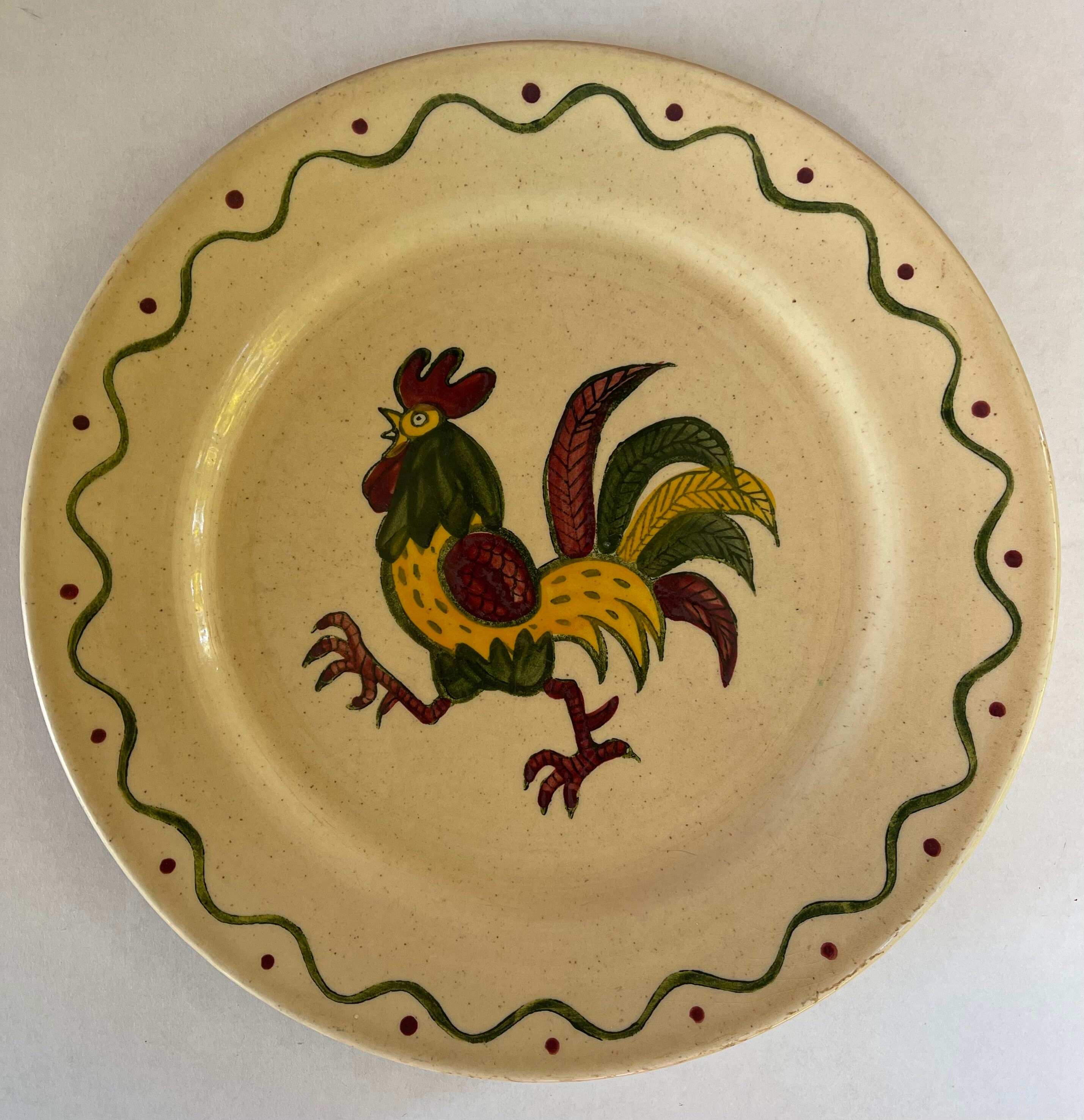 Rooster Plate Poppytrail Vintage Great Condition California Pottery ...