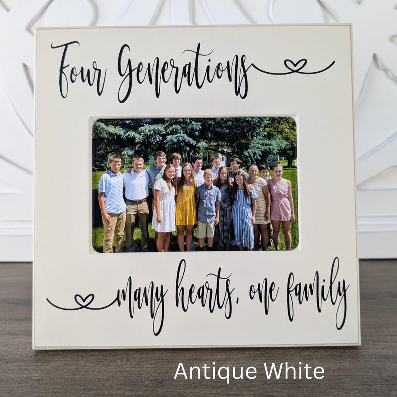 Four Generations Photo Frame Great Grandparents Decor Family Reunion ...