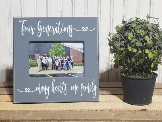 Four Generations Many Hearts One Family Photo Sign. Mothers | Etsy