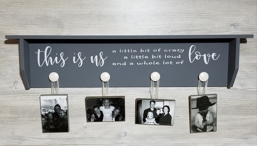 4x6 Scrapbook Hanging Photo Blocks, Ribbon Family Photo Blocks, Shelf ...
