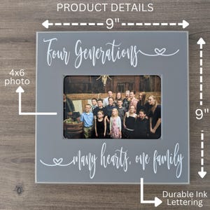 Four Generations Photo Frame Great Grandparents Decor Family Reunion ...