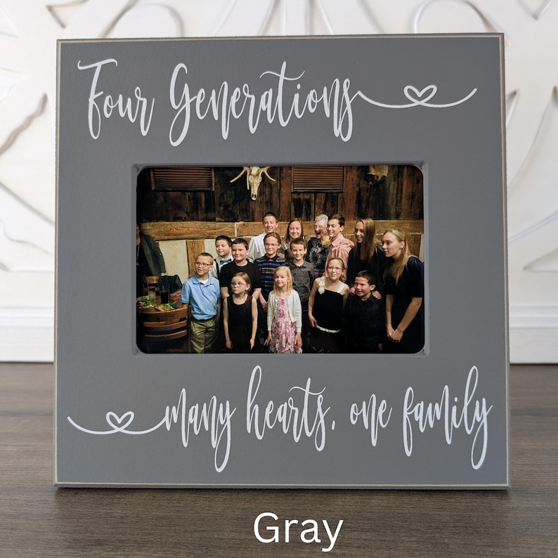 Four Generations Photo Frame Great Grandparents Decor Family Reunion ...
