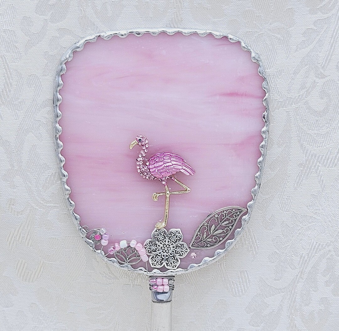 Large Hand Held Mirror, Long Handled Mirror, Flamingo Mirror - Etsy