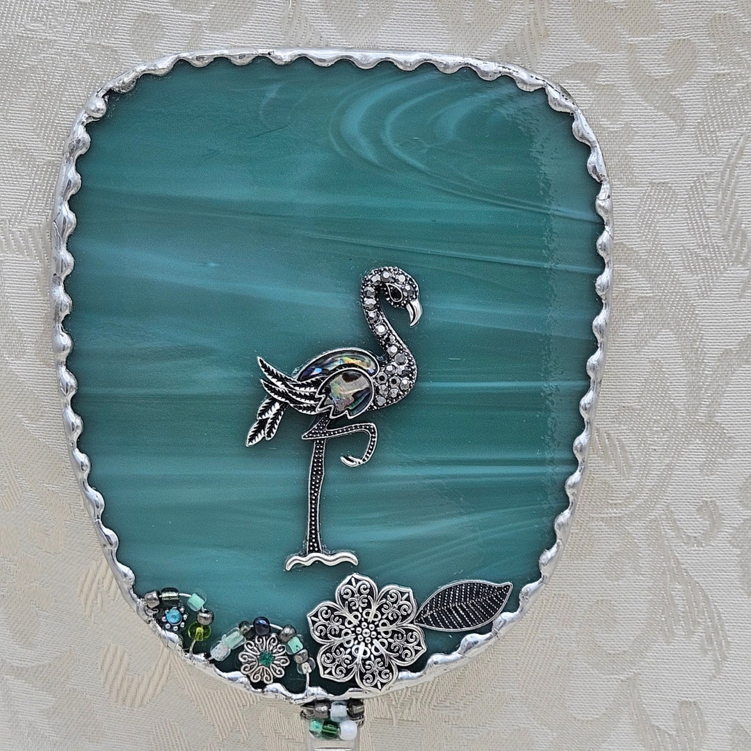Large Hand Held Mirror, Long Handled Stained Glass Mirror, - Etsy