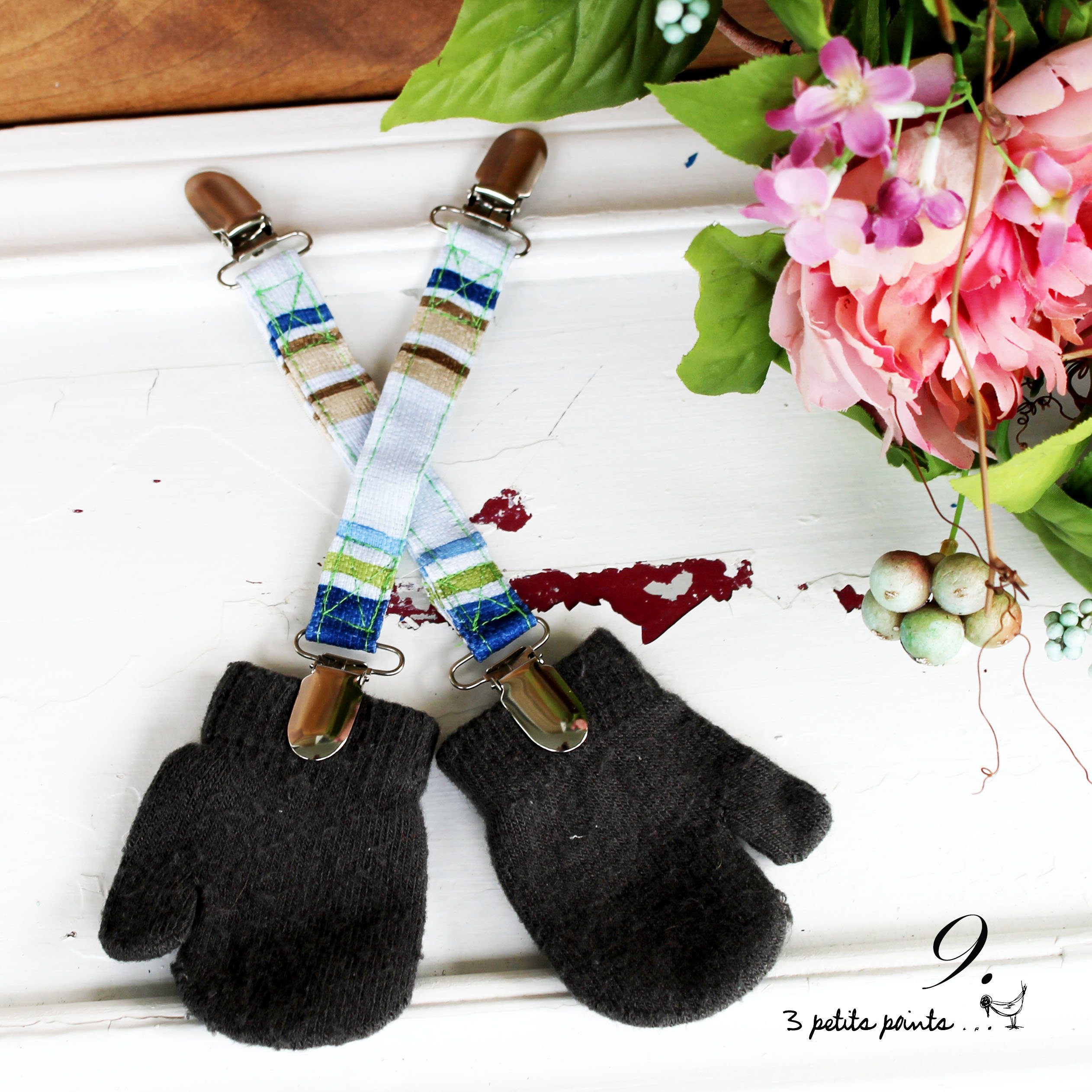 Mitten clips for children, clips for coat and mittens, recycled ...