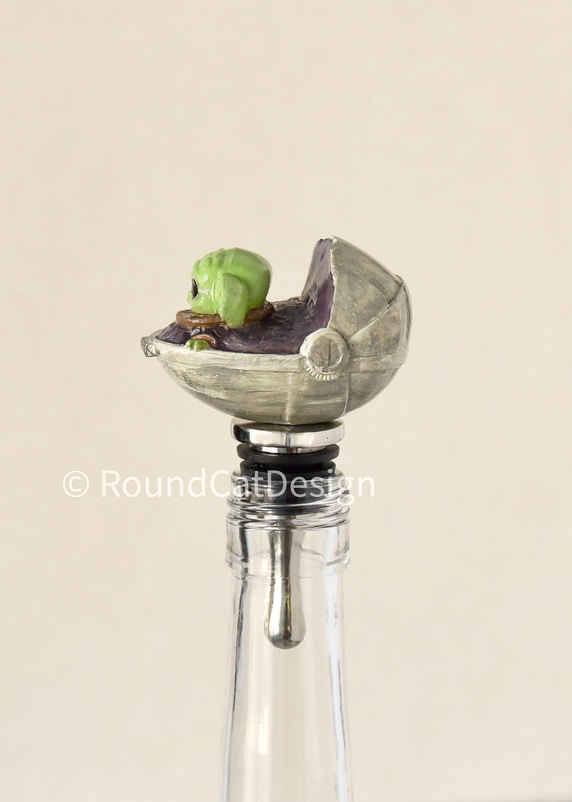 Grogu A.k.a. Baby Yoda in His Flying Pod Bottle Stopper. - Etsy