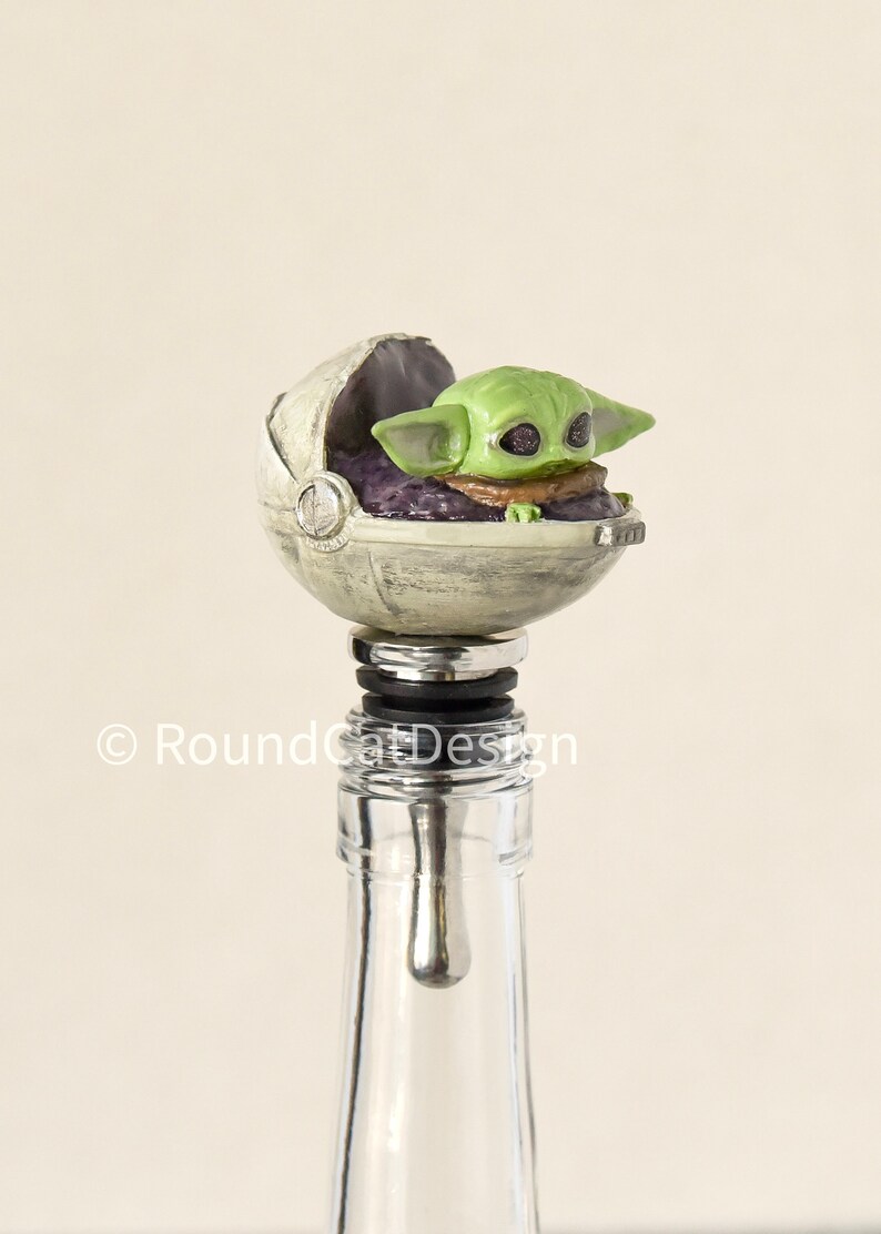 Grogu A.k.a. Baby Yoda in His Flying Pod Bottle Stopper. - Etsy