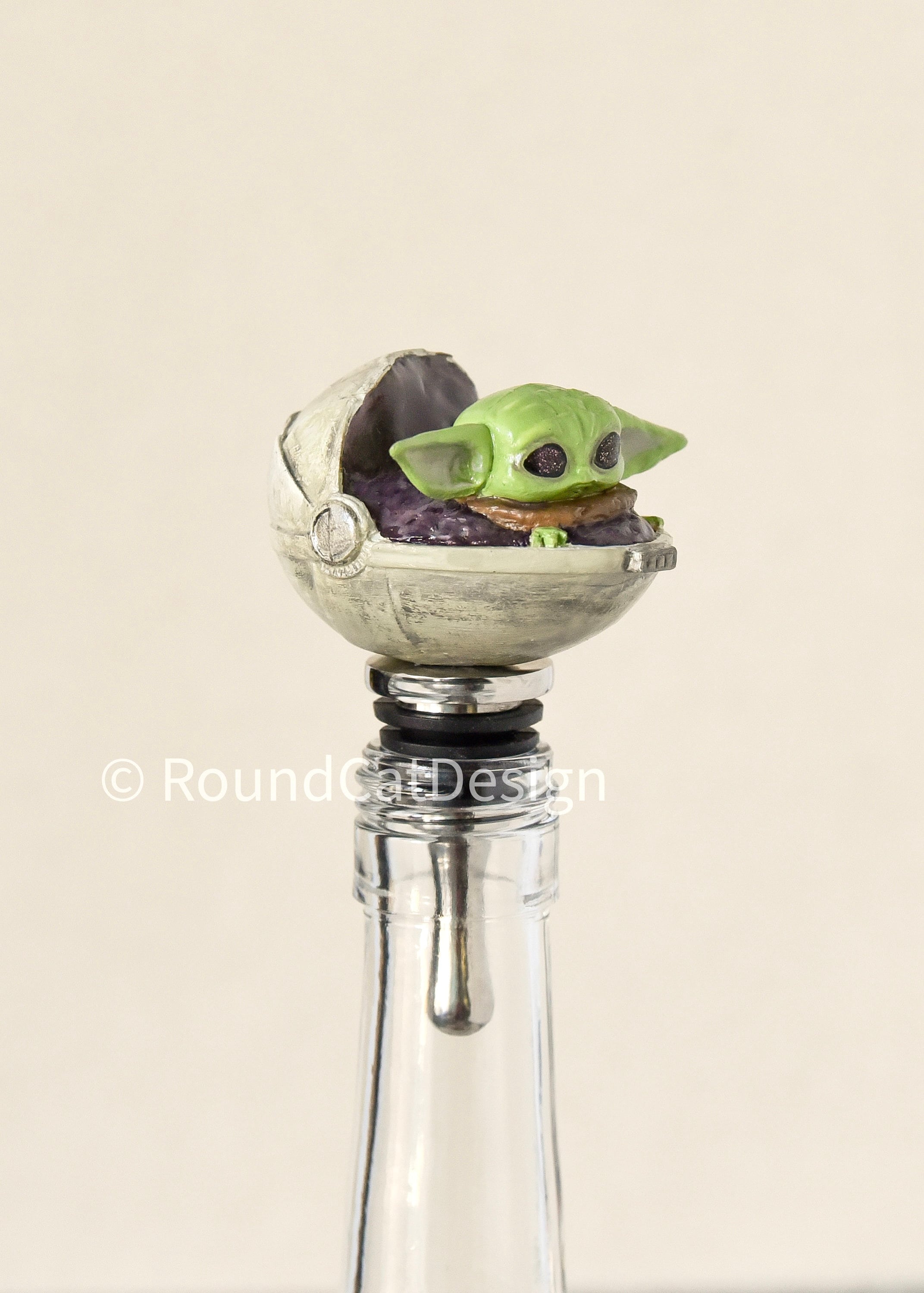 Grogu, A.k.a. Baby Yoda, in His Flying Pod Bottle Stopper. - Etsy