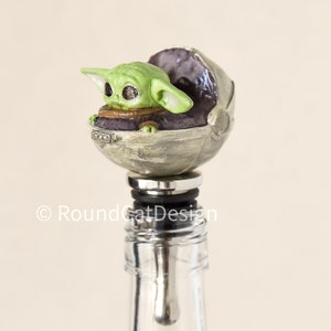 Grogu, A.k.a. Baby Yoda, in His Flying Pod Bottle Stopper. - Etsy