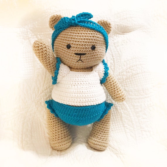 My Classic Teddy Bear With Ruffled Outfit and Headband - Etsy