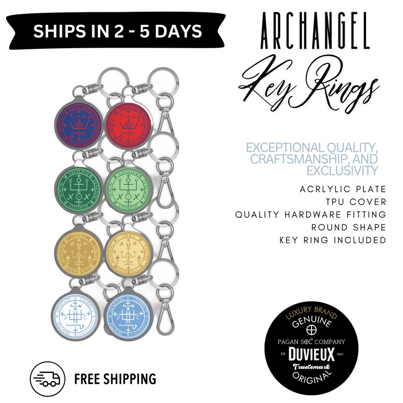 Archangel Raphael Dark Green Sigil for Healing and Balance Keyring - Etsy