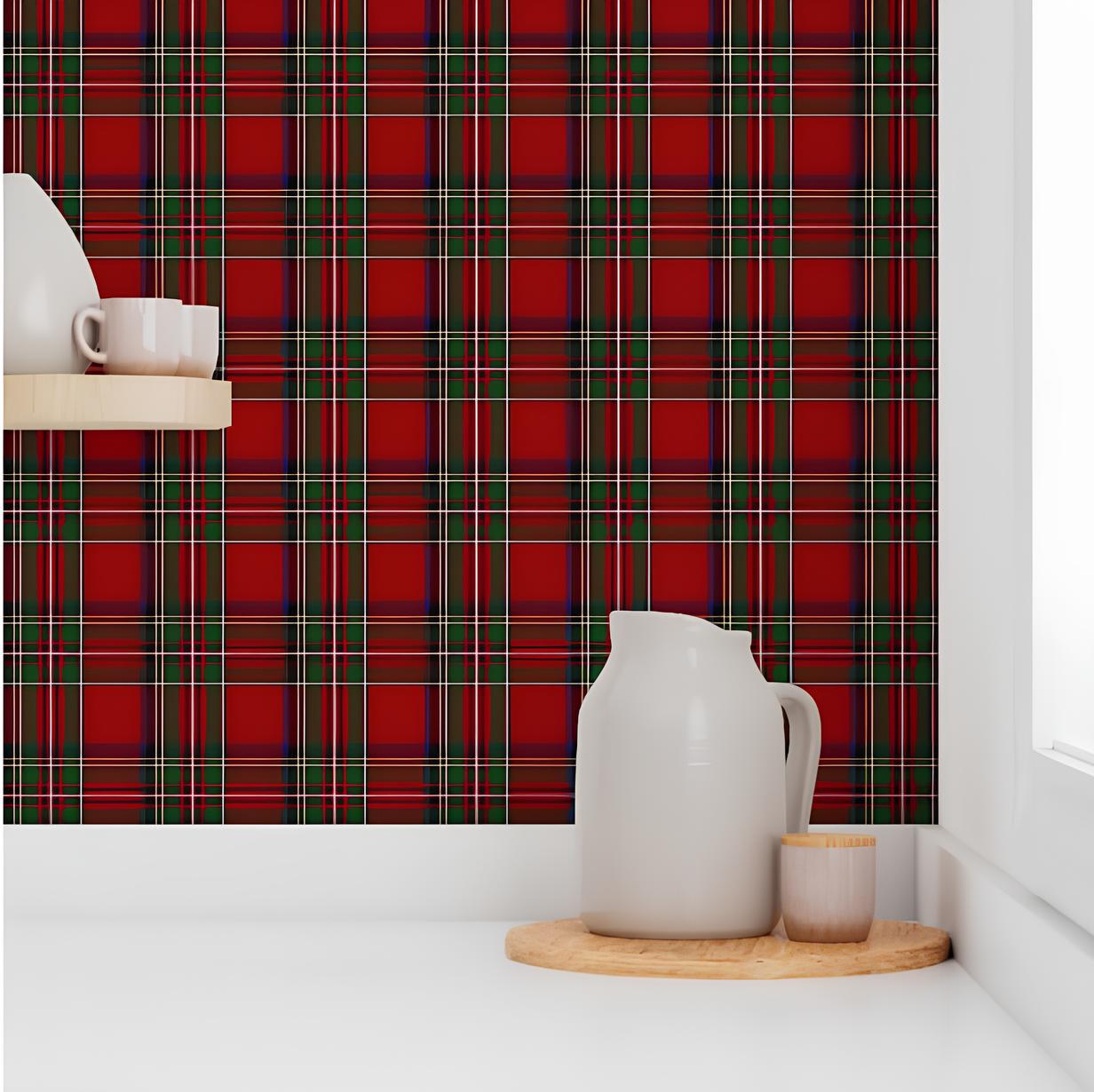 Handmade Royal Stewart Tartan Wallpaper Classic Highland Plaid Wall ...