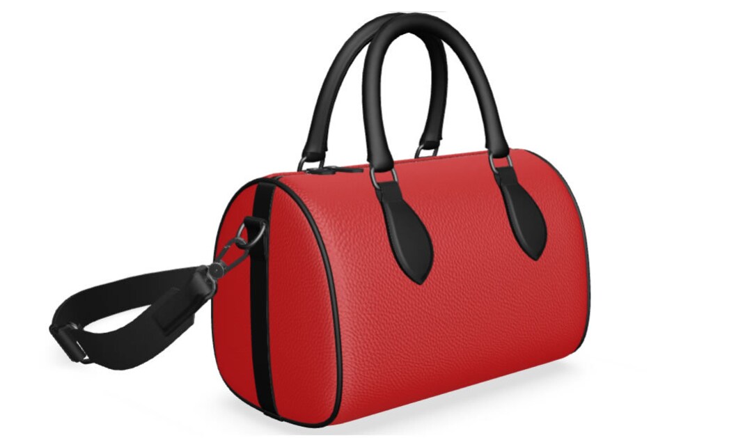 Fiery Red Mini Leather Duffel Bag - Etsy
