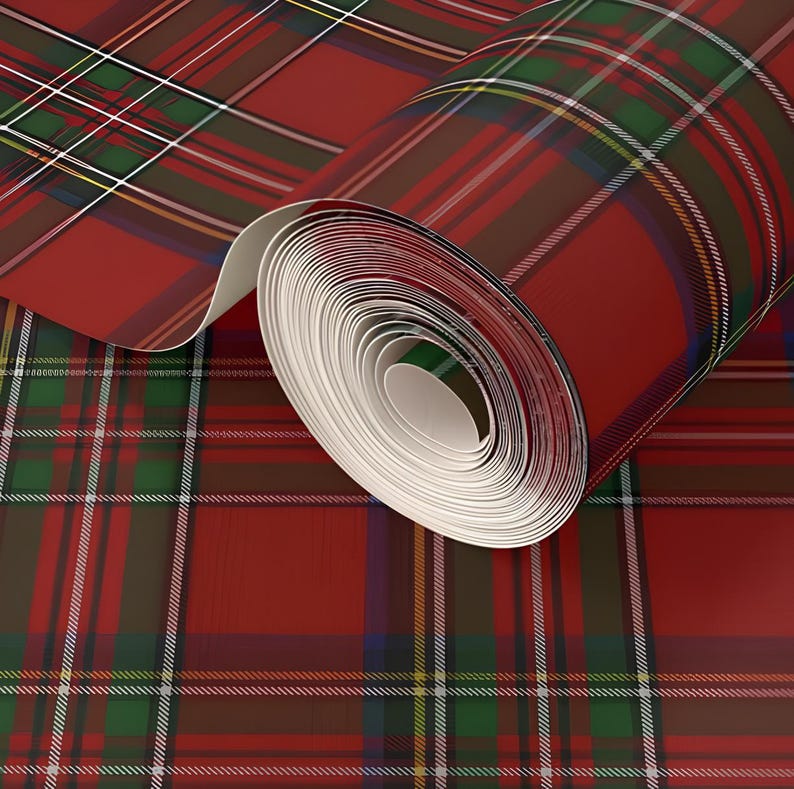 Handmade Royal Stewart Tartan Wallpaper Classic Highland Plaid Wall ...