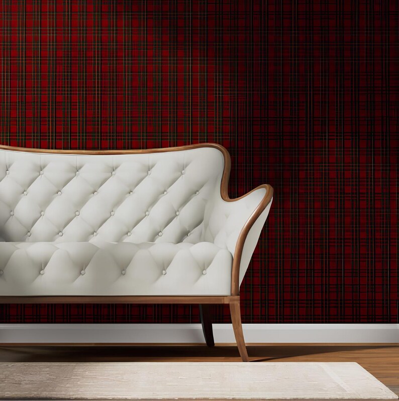 Handmade Royal Stewart Tartan Wallpaper Classic Highland Plaid Wall ...