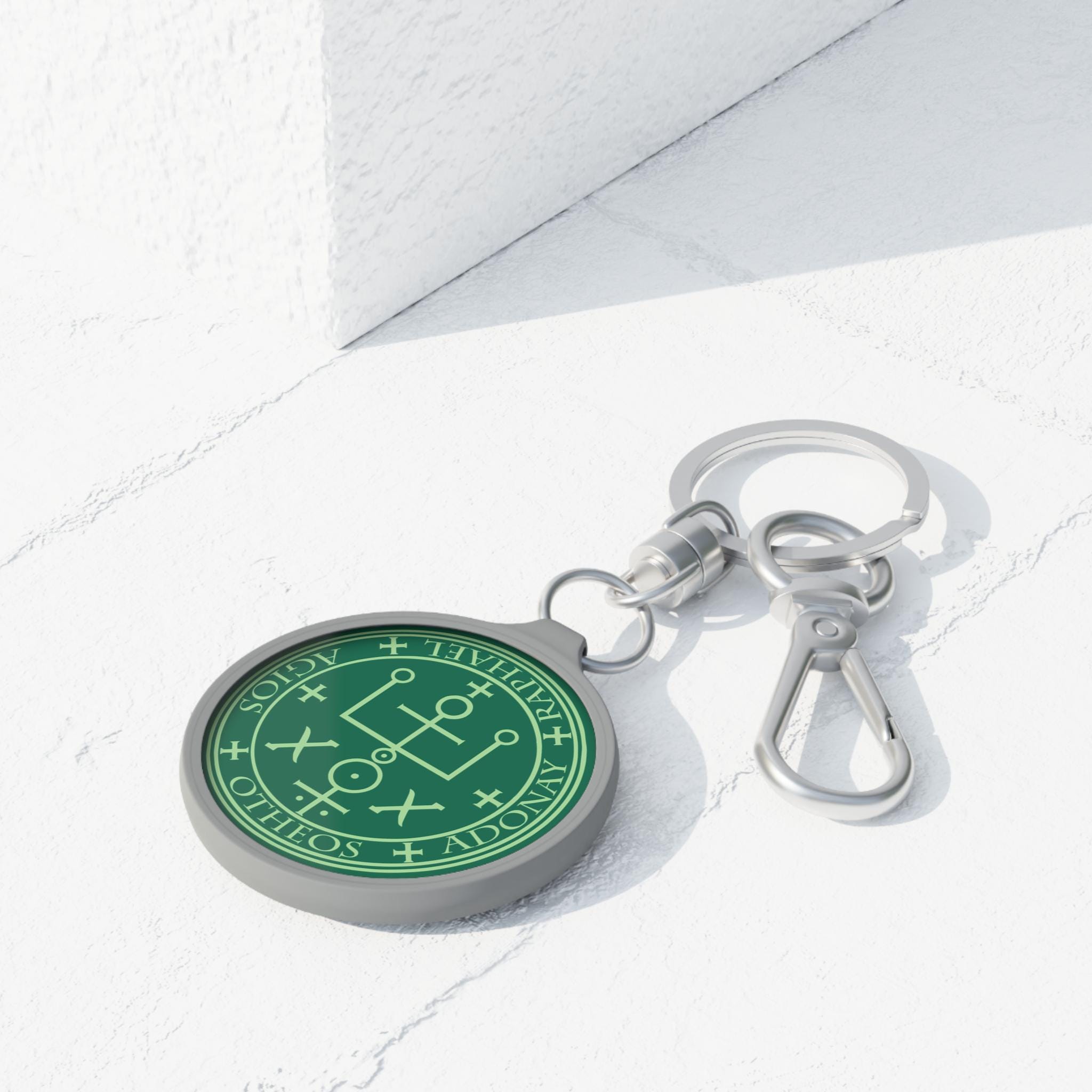 Archangel Raphael Dark Green Sigil for Healing and Balance Keyring - Etsy