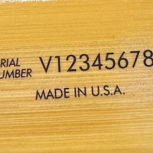 Custom Serial Number Decal, Clear Matte Vinyl Fender Sticker, Complete ...