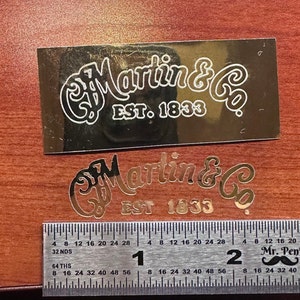 Gold Foil Martin and Co Guitar Decal Headstock Restoration Vinyl Decals ...