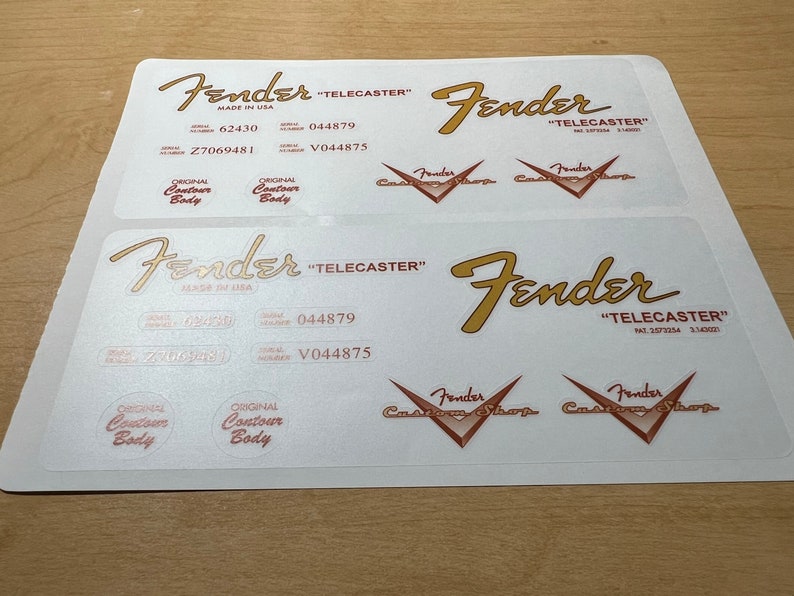 Fender Telecaster Headstock Logo Sticker Clear Vinyl Fender - Etsy