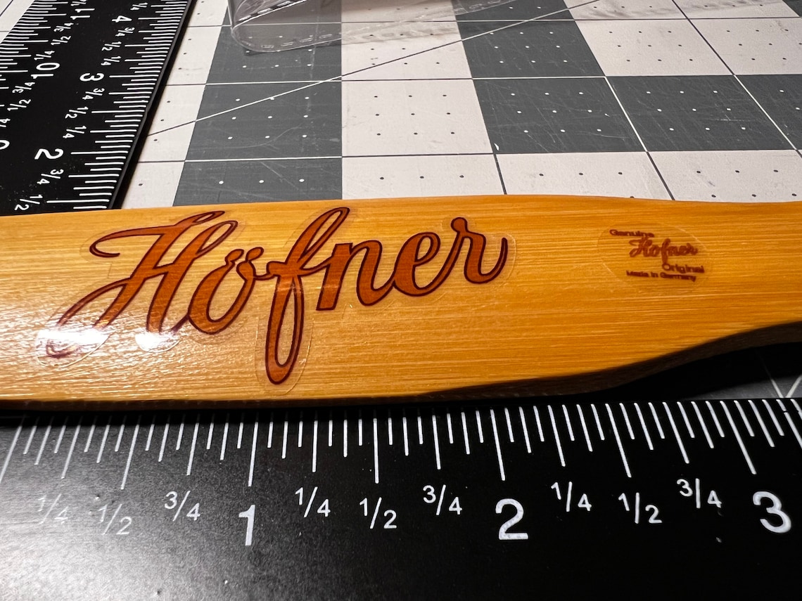 Hofner Headstock Logo Sticker, Clear Vinyl Fender Decal, Compete Hofner ...