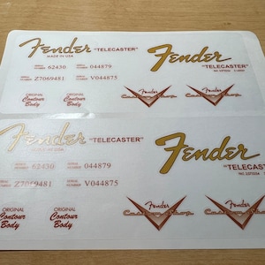 Fender Telecaster Headstock Logo Sticker, Clear Vinyl Fender Sticker ...