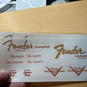 Fender Telecaster Headstock Logo Sticker, Clear Vinyl Fender Sticker ...