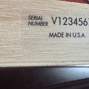 Custom Serial Number Decal, Clear Matte Vinyl Fender Sticker, Complete ...