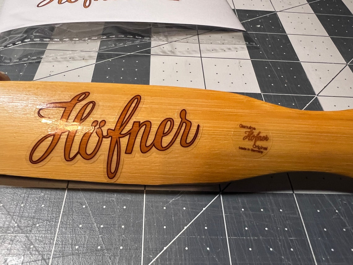 Hofner Headstock Logo Sticker, Clear Vinyl Fender Decal, Compete Hofner ...