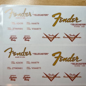 Fender Telecaster Headstock Logo Sticker, Clear Vinyl Fender Sticker ...