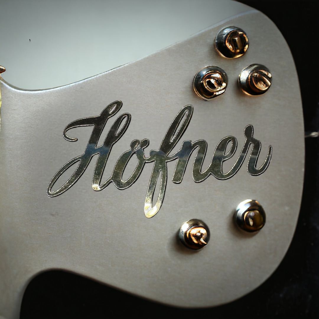 Pack of Two Gold Foil Hofner Headstock Logo Decals, Real Shiny Gold ...