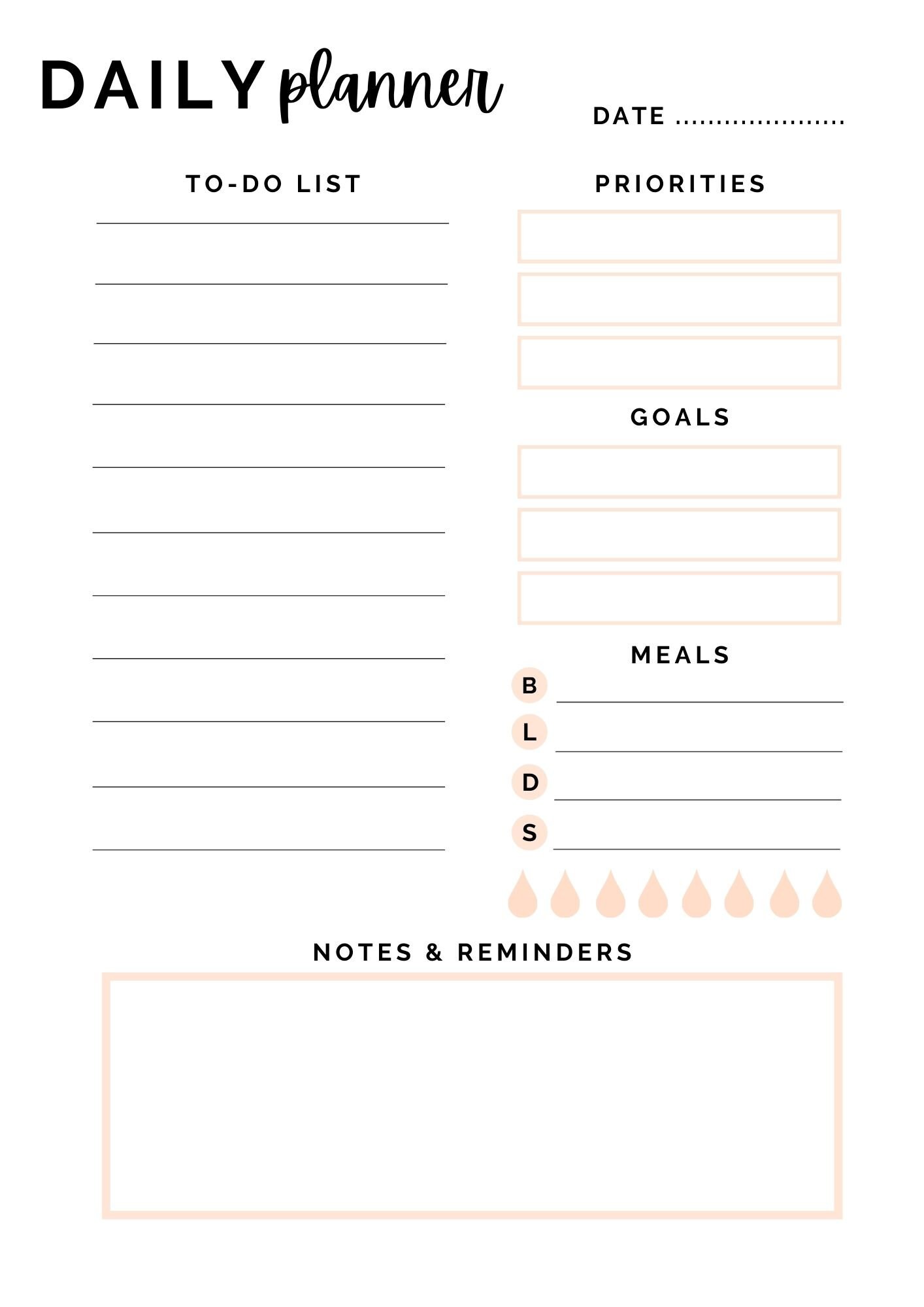 Daily Planner Sheets Variety Pack - Etsy