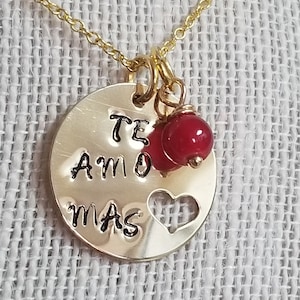 Te Amo Mas Necklace, Collar Te Amo Mas, Inspirational, Motivational ...