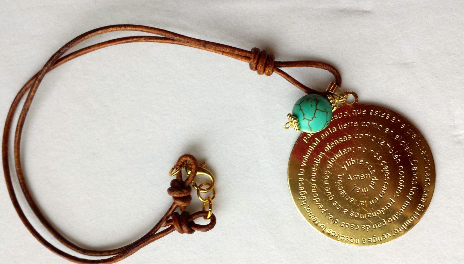 Padre Nuestro Hangman's Knot Necklace,leather Necklace, Religious ...