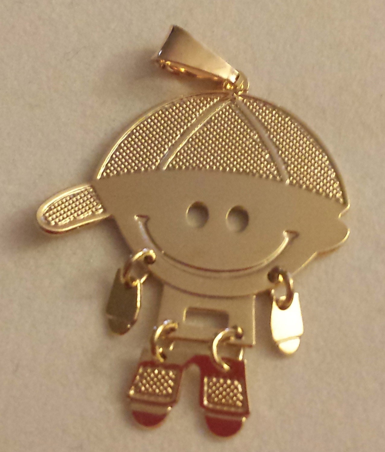 Happy Boy Gold Filled Pendant - Etsy