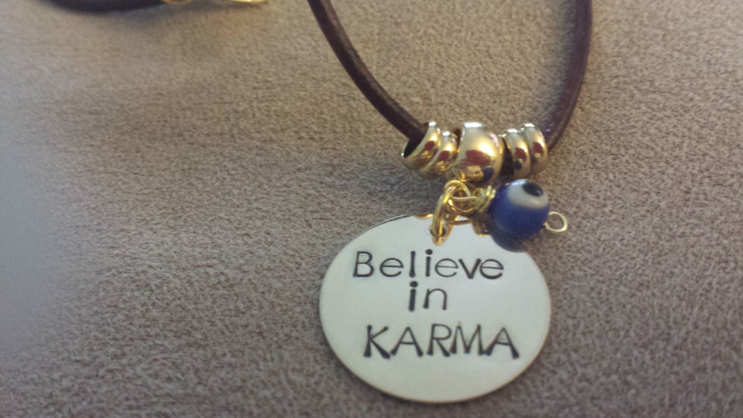 Believe in KARMA Necklace Karma and Evil Eye Protection Ojo - Etsy
