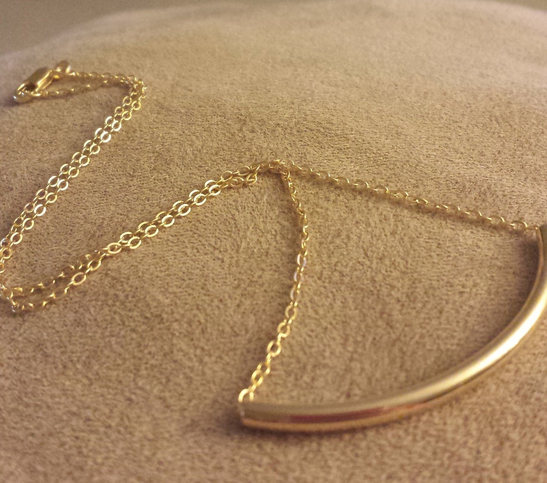 Gold Filled Tubular Necklace,gold Tube Spacer Necklace, Minimalist Gold ...