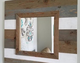 Rustic Slat Mirror W/outside Edge | Etsy