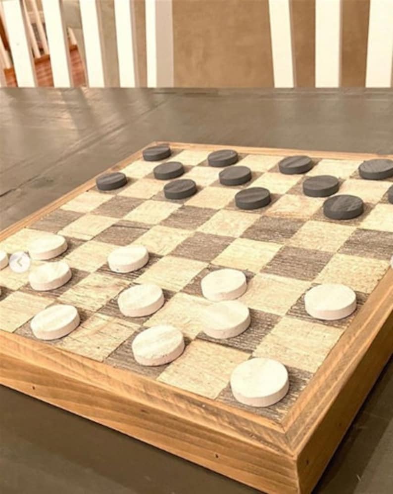 Rustic Barnwood Checkerboard – Handmade Farmhouse Game Decor - Etsy