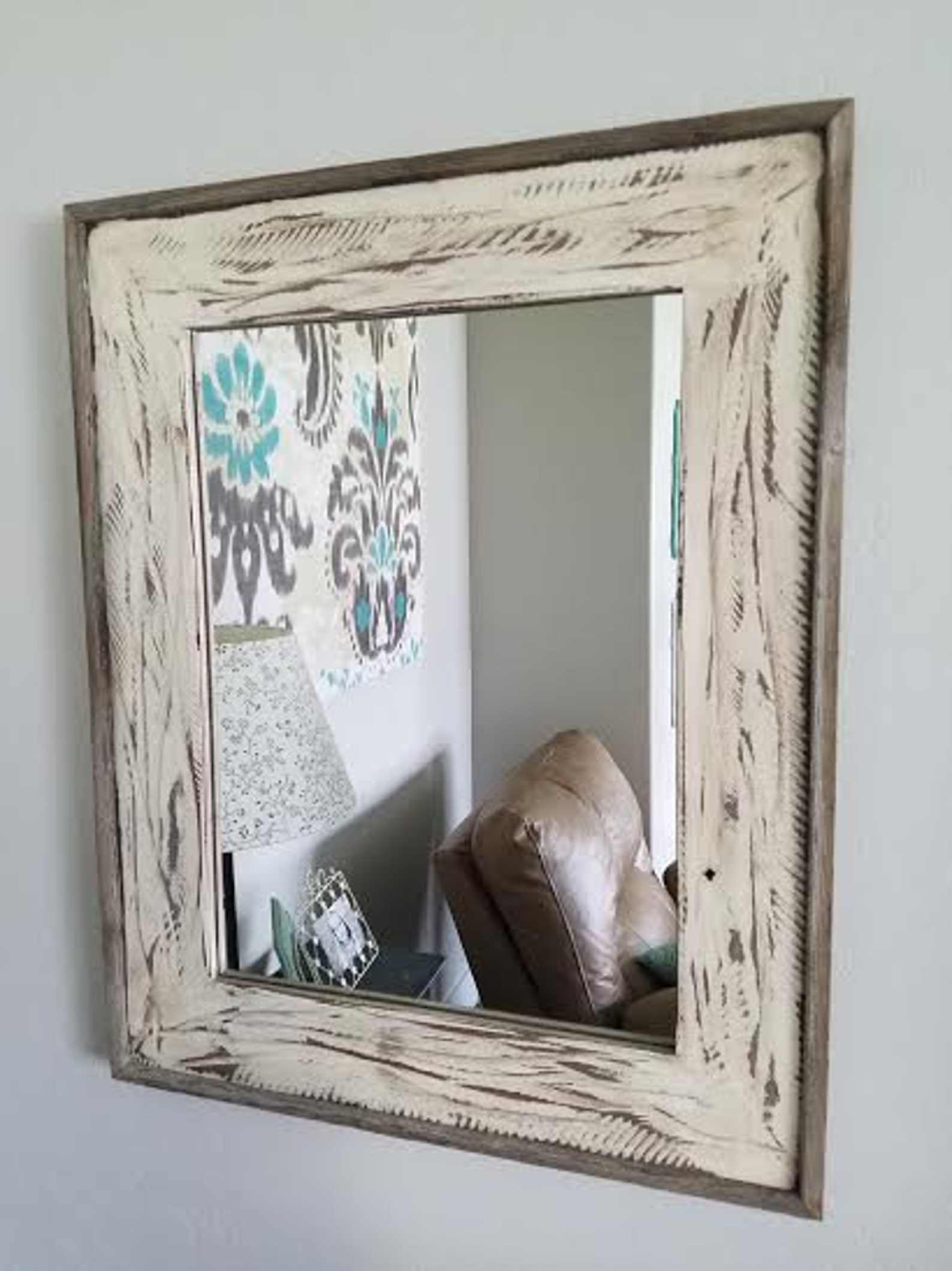 Rustic Mirror Denali Antique White Heavily Distressed Wood Mirror - Etsy